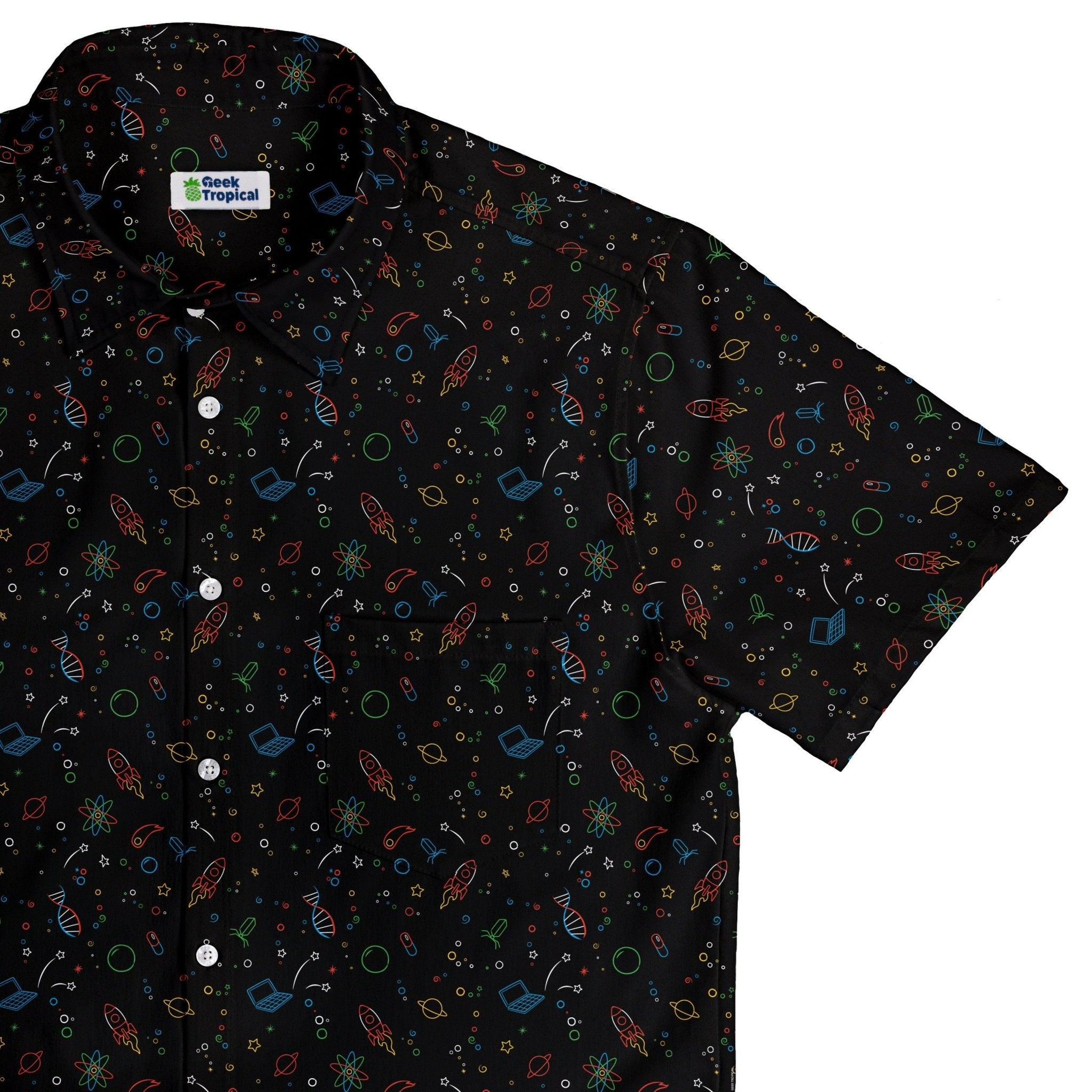 Space Retro Arcade Button Up Shirt | Geek Tropical