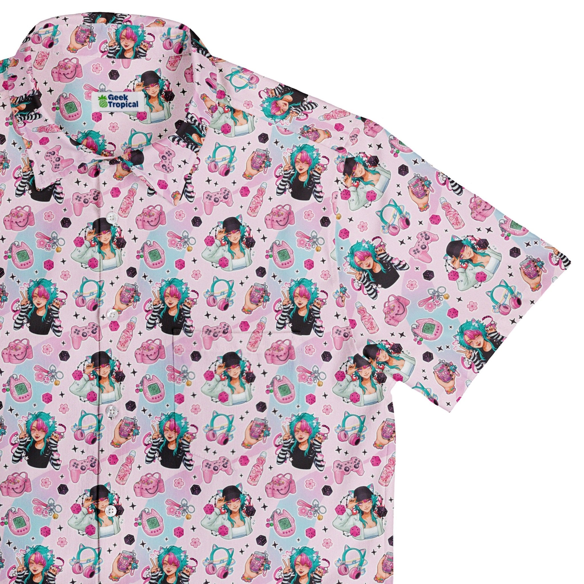 Space Retro Arcade Button Up Shirt | Geek Tropical