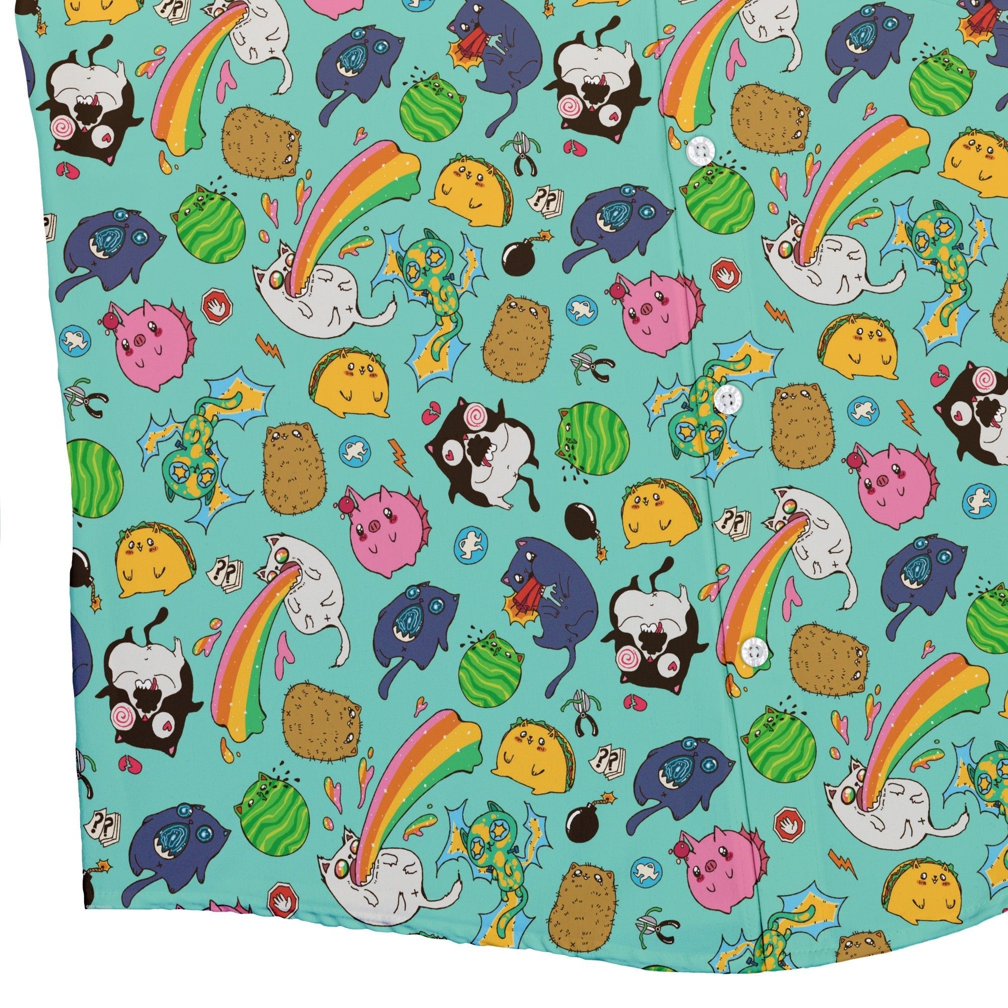 Anime Exploding Kittens Button Up Shirt | Geek Tropical