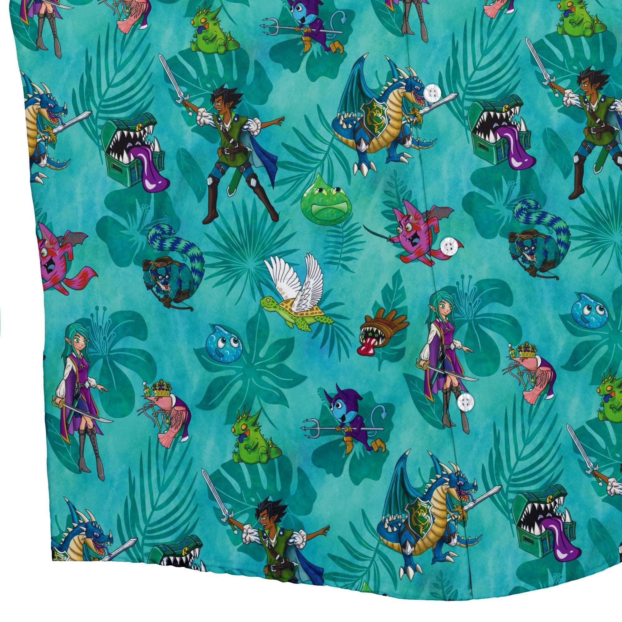 Dnd Cartoon Quest Button Up Shirt | Geek Tropical