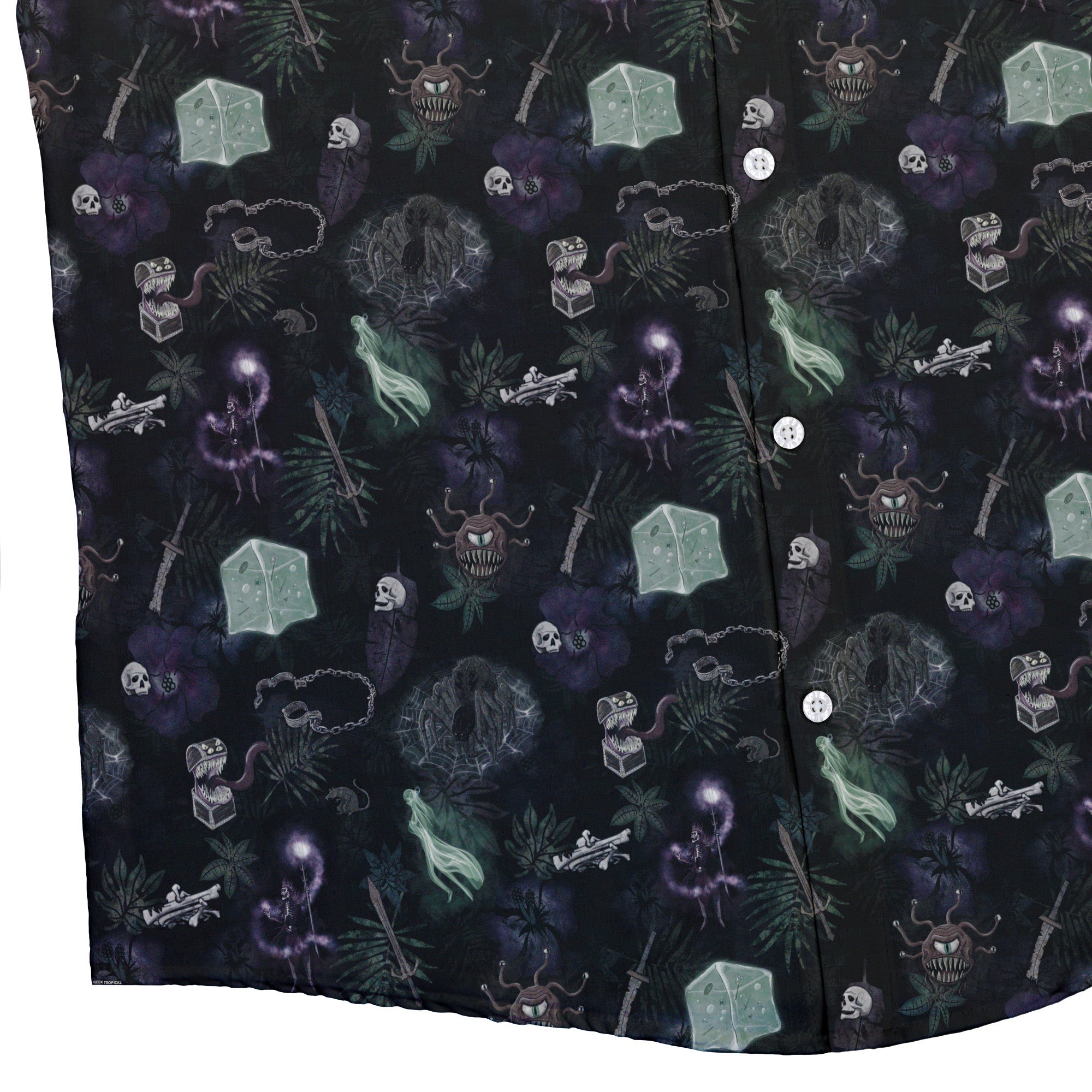 Dnd Dungeon Monsters Midnight Button Up Shirt | Geek Tropical