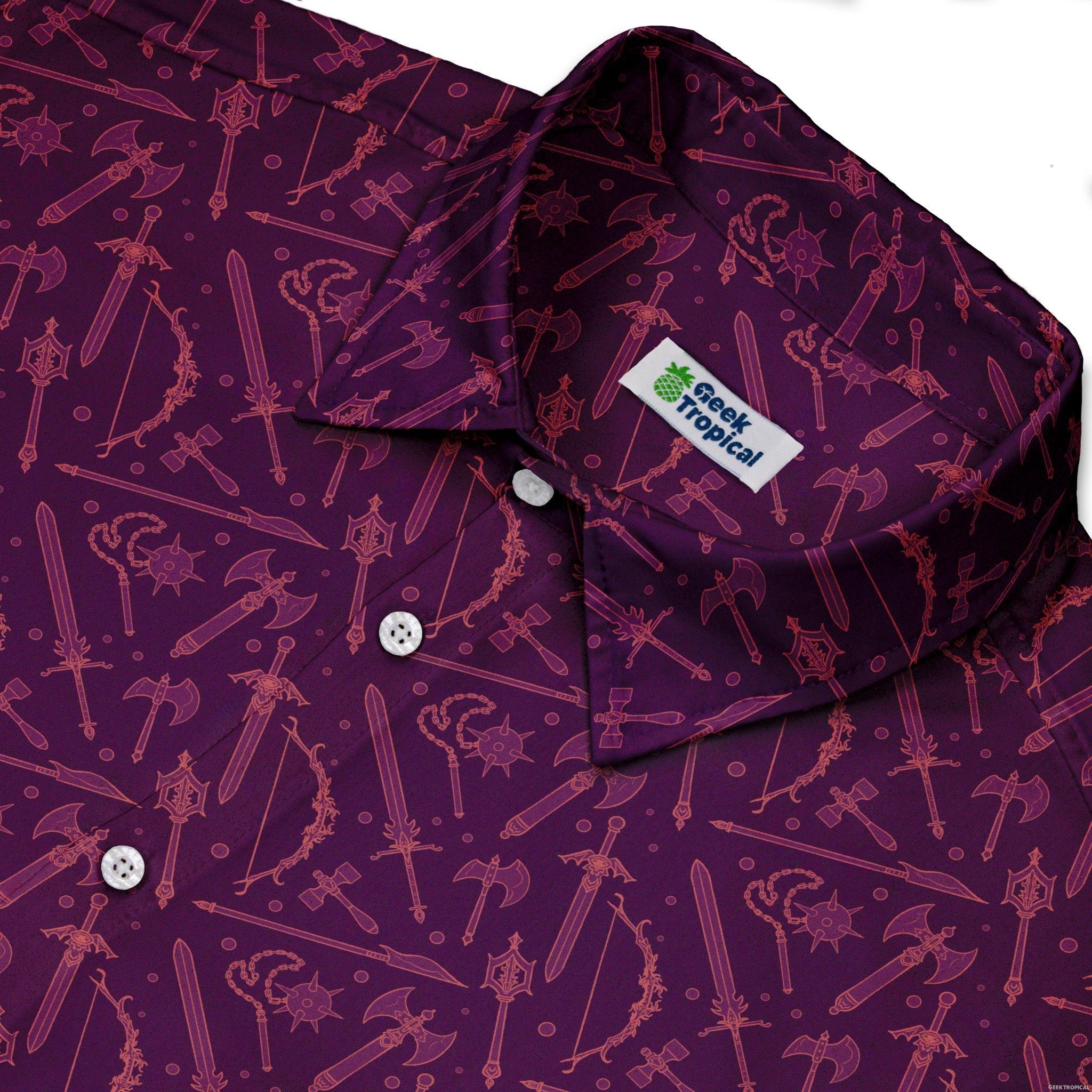 Dnd Medieval Weapons Button Up Shirt | Geek Tropical