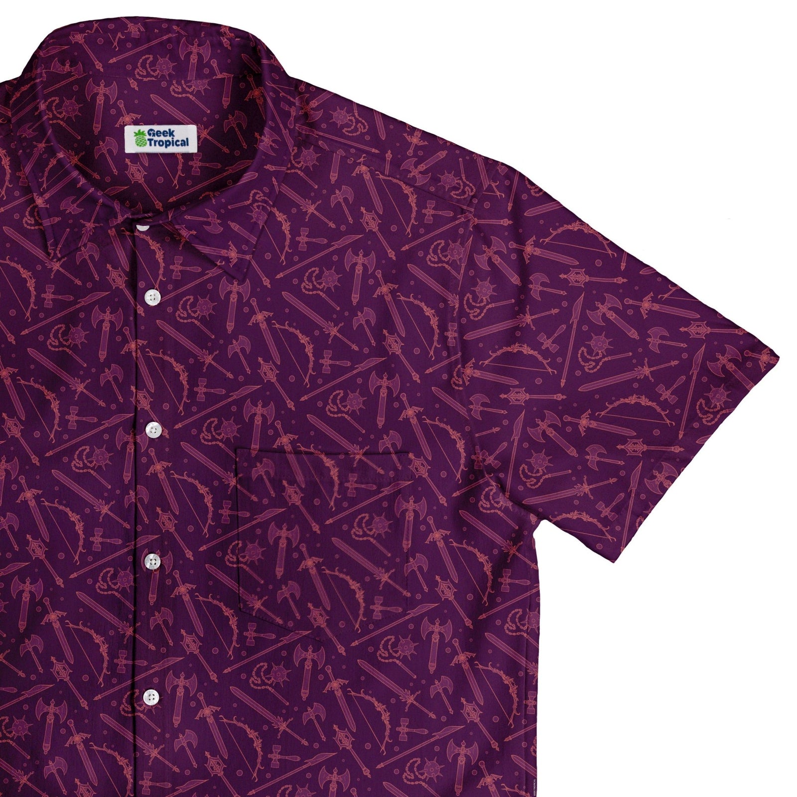 Dnd Medieval Weapons Button Up Shirt | Geek Tropical