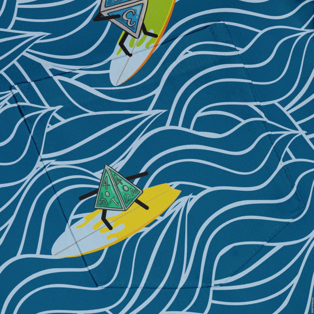 Surf and Roll Dnd Dice Button Up Shirt | Geek Tropical