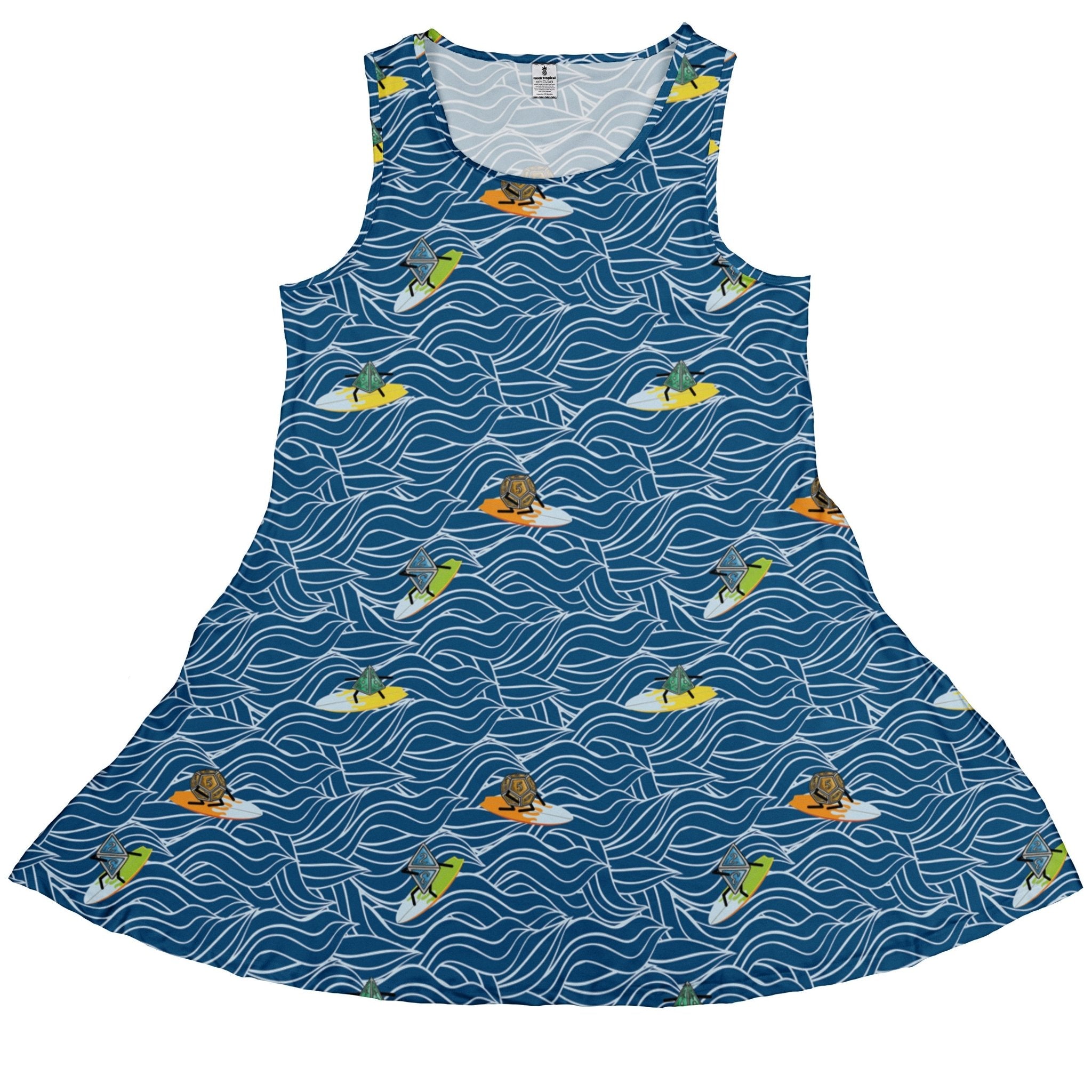 Surf And Roll Dnd Dice Dress | Geek Tropical