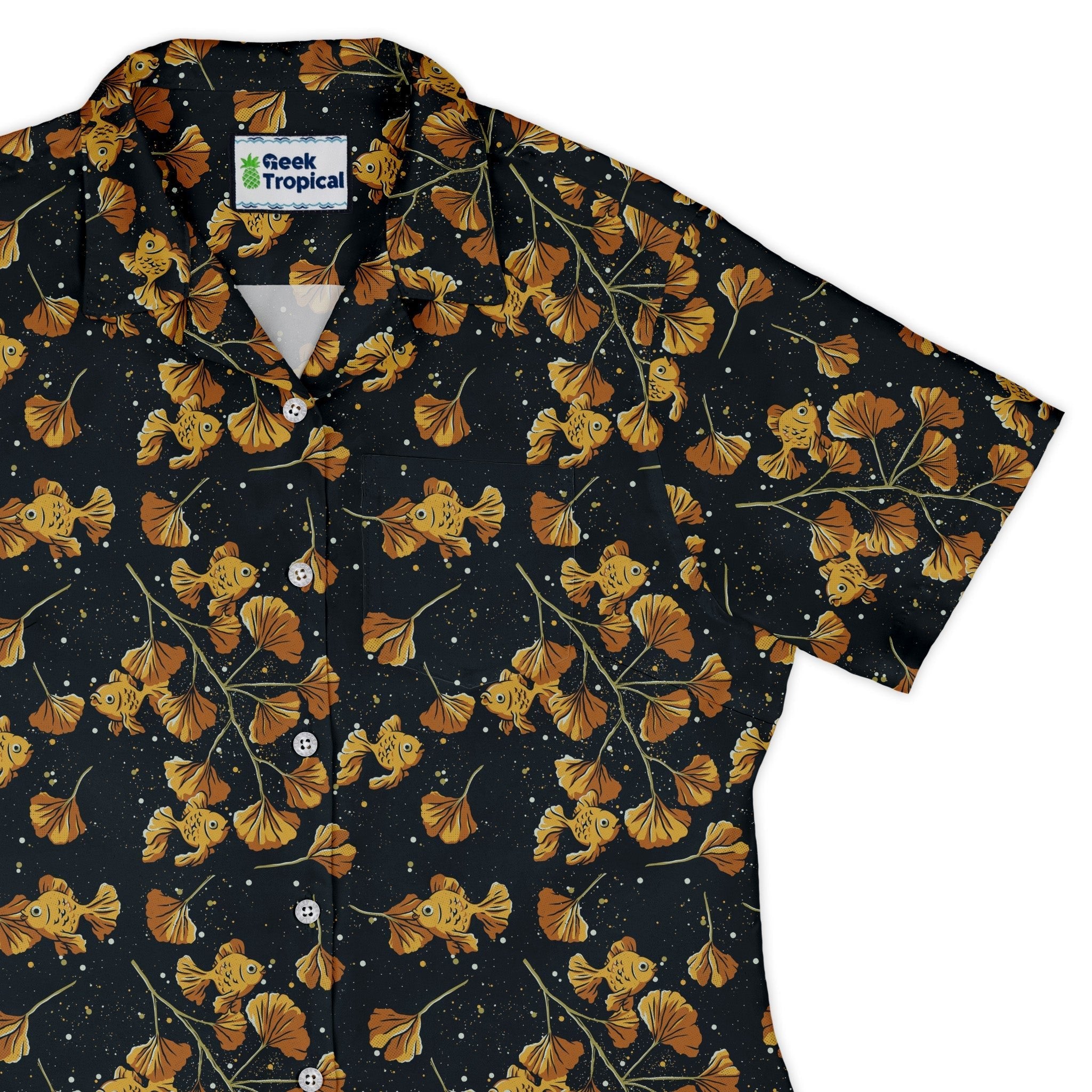 Ginkgo Golden Fish Curvy Button Up Shirt | Geek Tropical