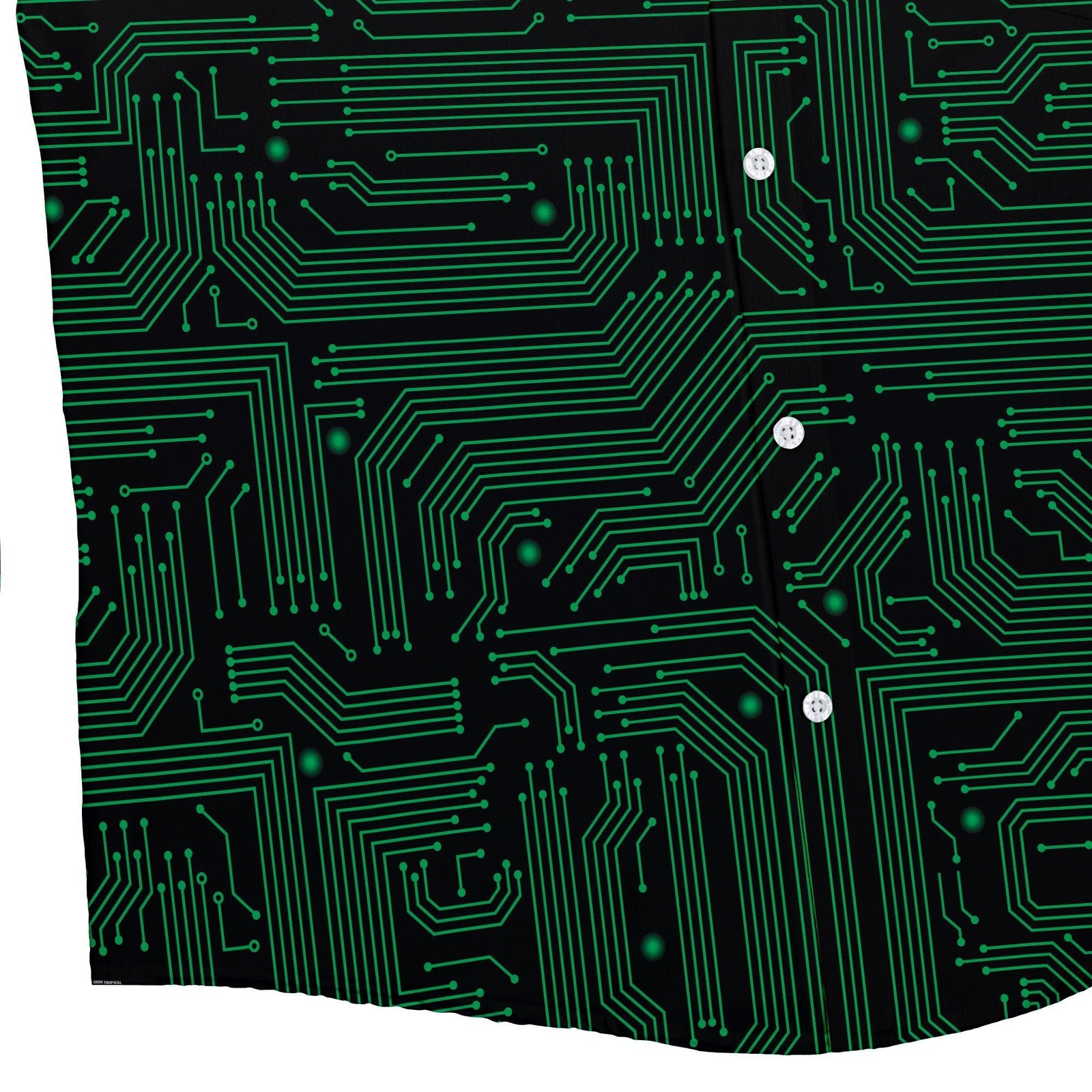 Green Computer Circuits Button Up Shirt | Geek Tropical