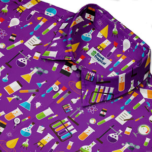 Lab Beakers Purple Science Button Up Shirt | Geek Tropical
