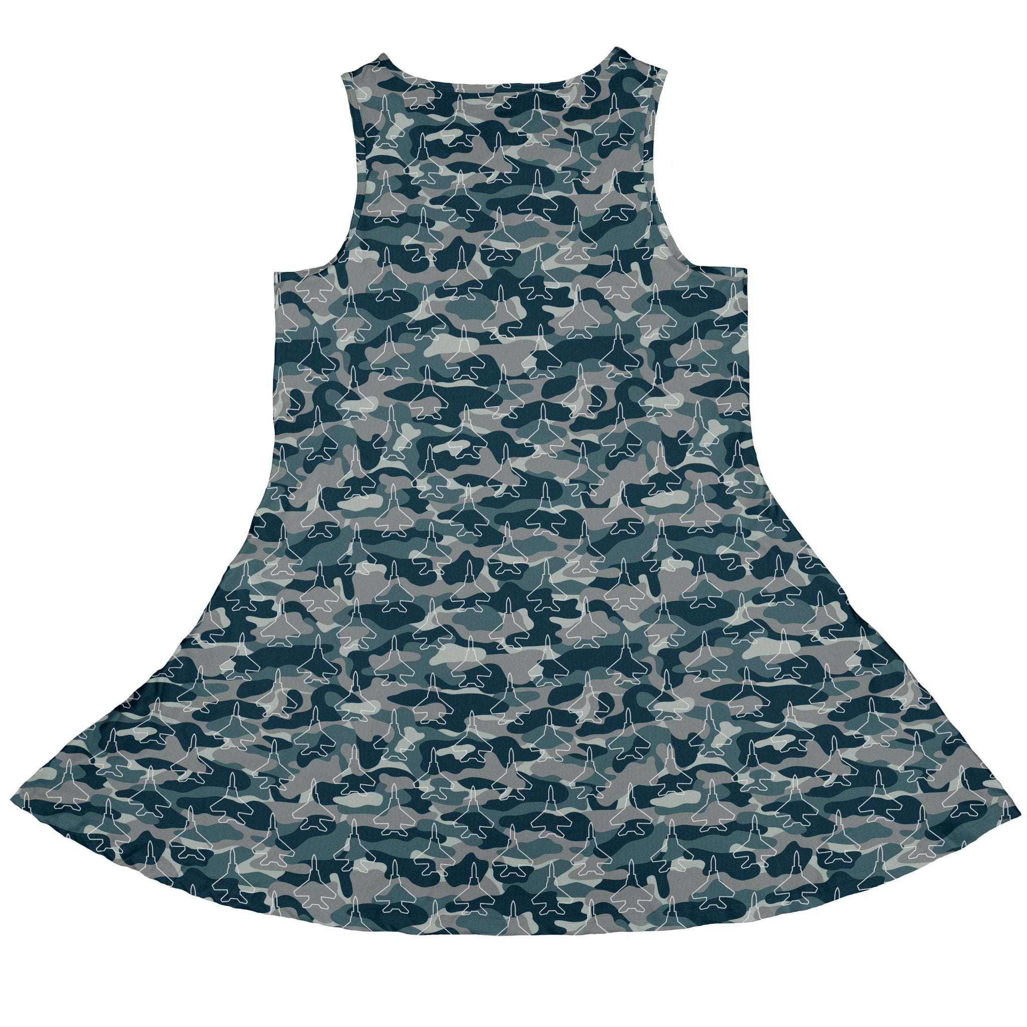Military Fighter Jet Navy Camo Blue Dress | Geek Tropical