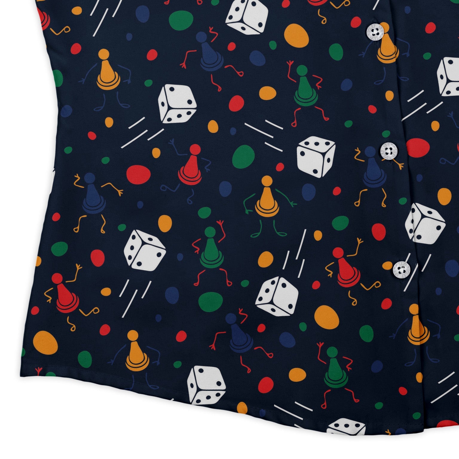 Pawn Party Blue Board Game Curvy Button Up Shirt | Geek Tropical
