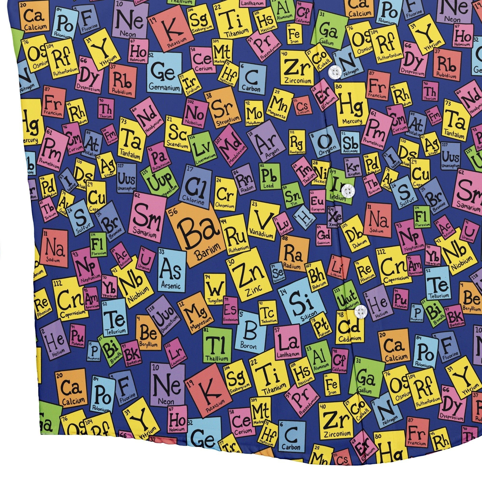Periodic Table Blue Button Up Shirt | Geek Tropical