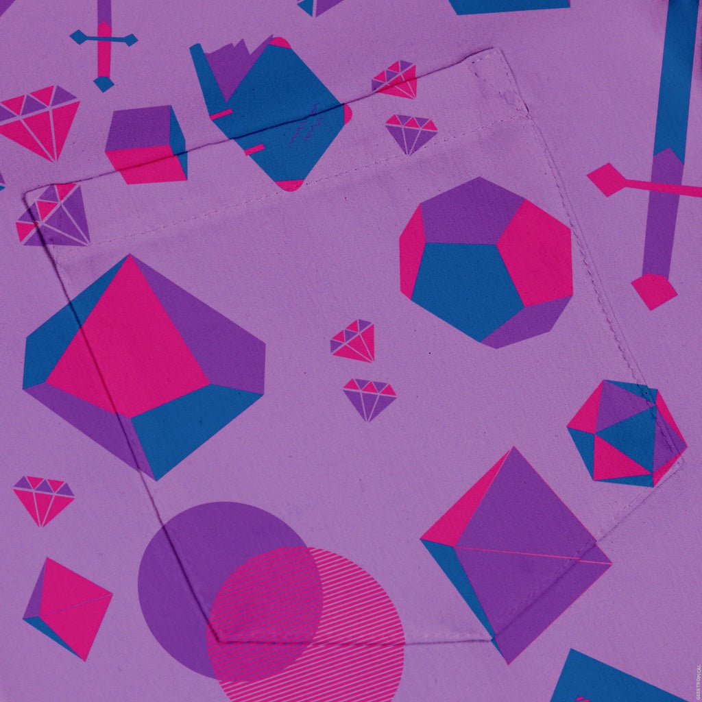 Pink Blue and Bisexual Colors Tabletop RPG Items Dnd Button Up Shirt ...