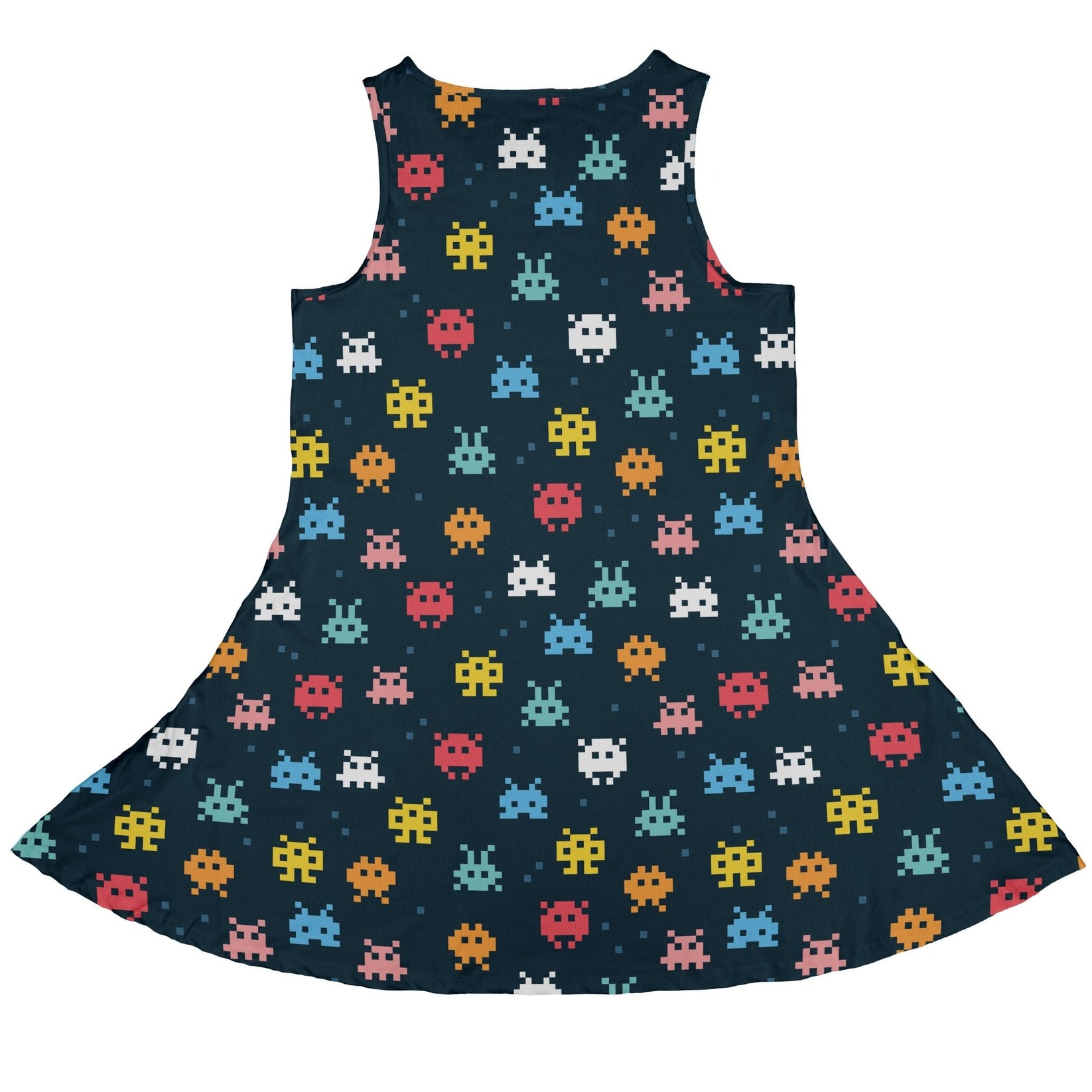 Pixel Monsters Teal Video Game Dress | Geek Tropical