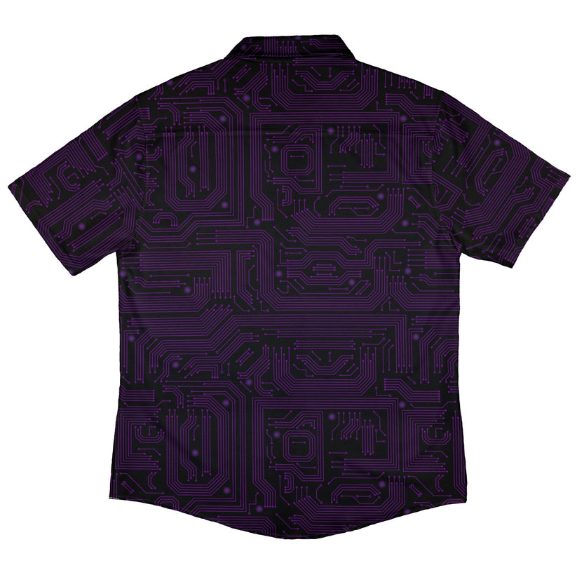 Purple Computer Circuit Board Button Up Shirt | Geek Tropical
