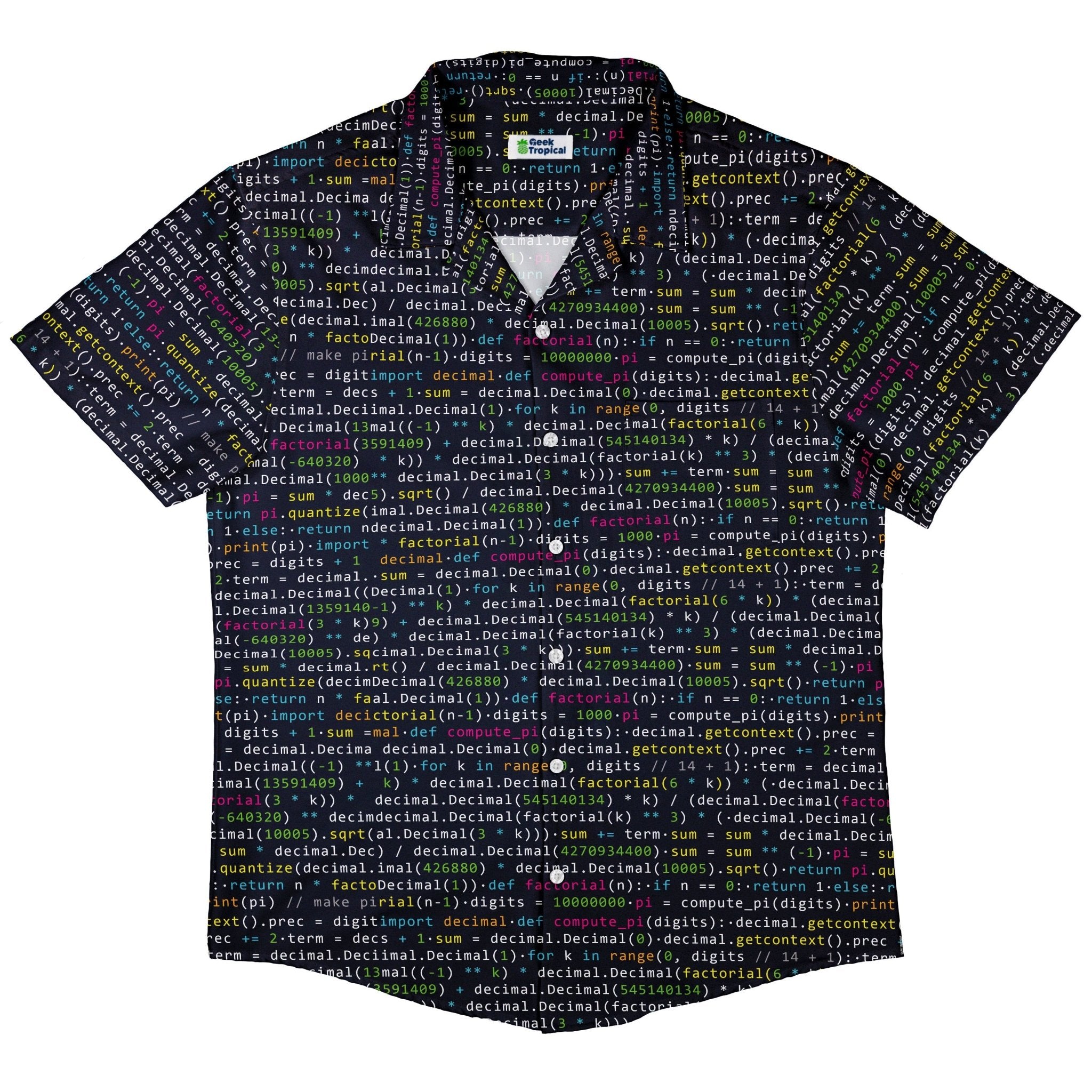 Python Pi Button Up Shirt | Geek Tropical