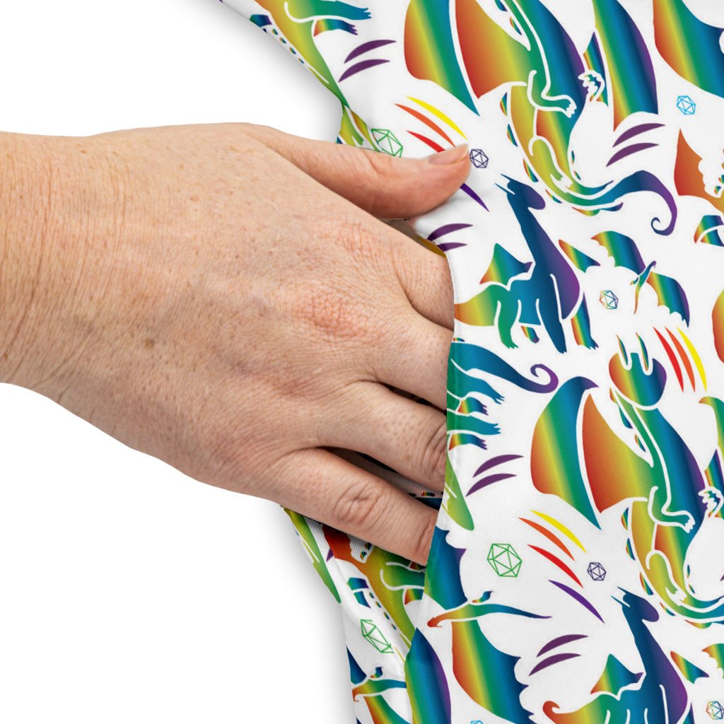 Rainbow Dragons Dnd Dice White Dress | Geek Tropical