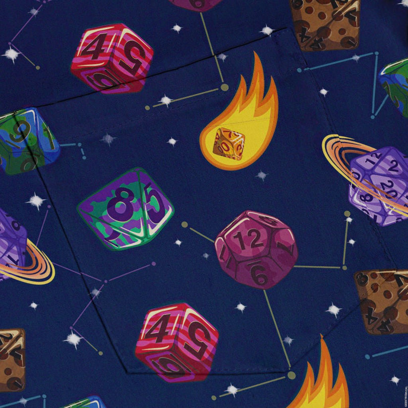 Space DND Dice Planets Button Up Shirt | Geek Tropical