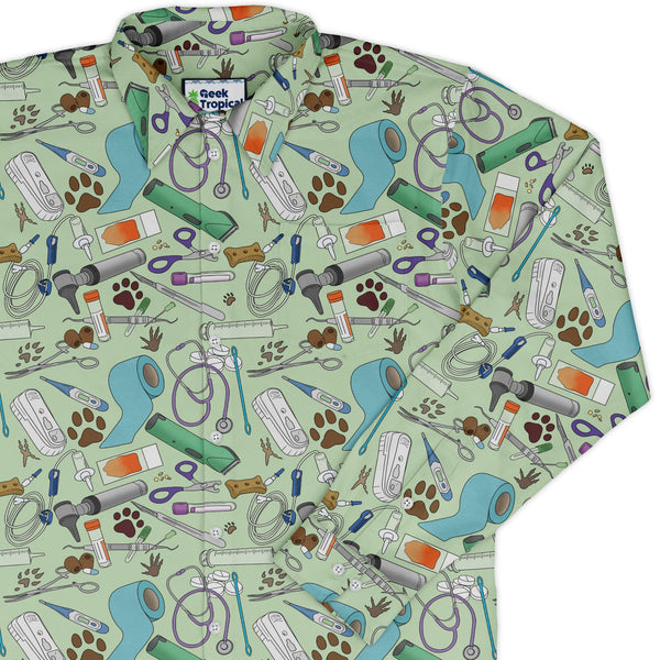 Vet Tech Long Sleeve Button Up Shirt | Geek Tropical