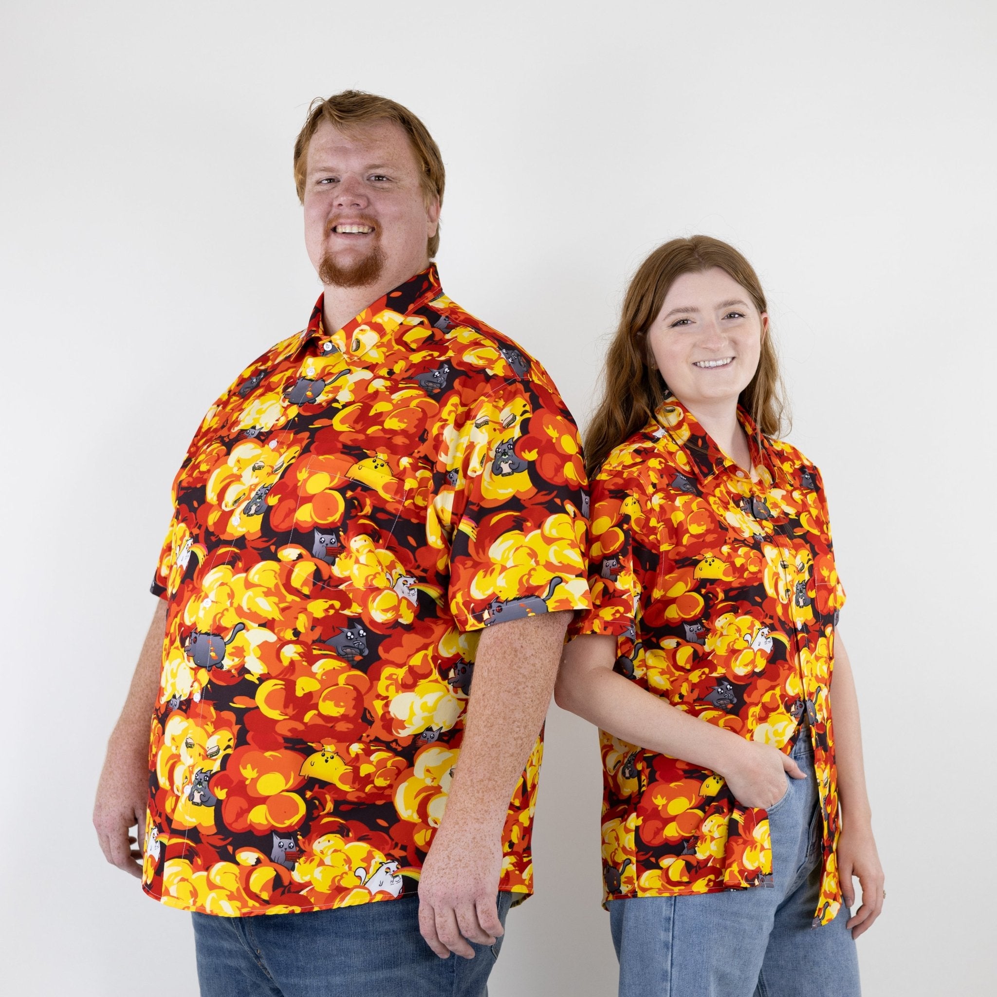Chaotic Exploding Kittens Button Up Shirt | Geek Tropical
