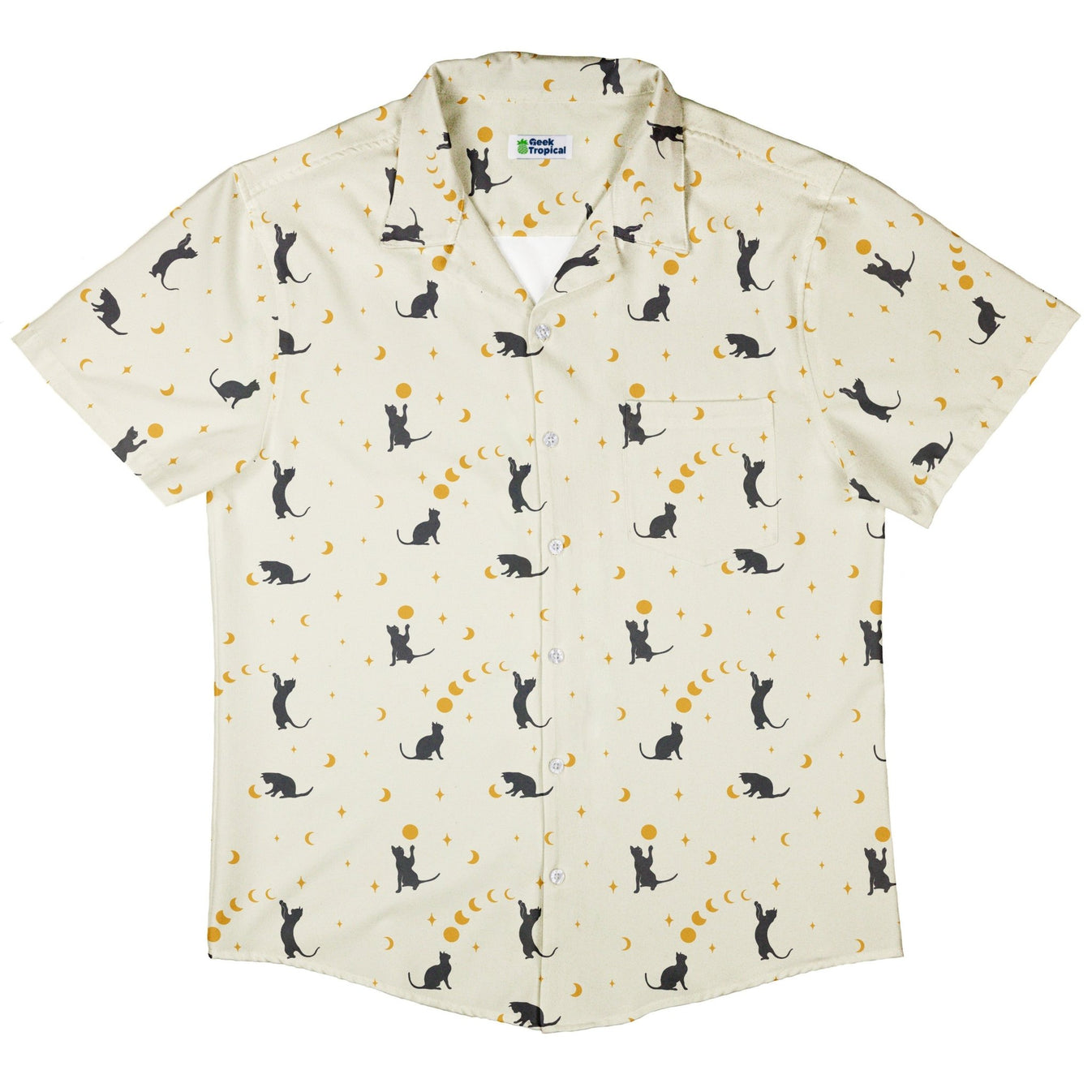 Episodic Cat Catching the Moon Button Up Shirt | Geek Tropical
