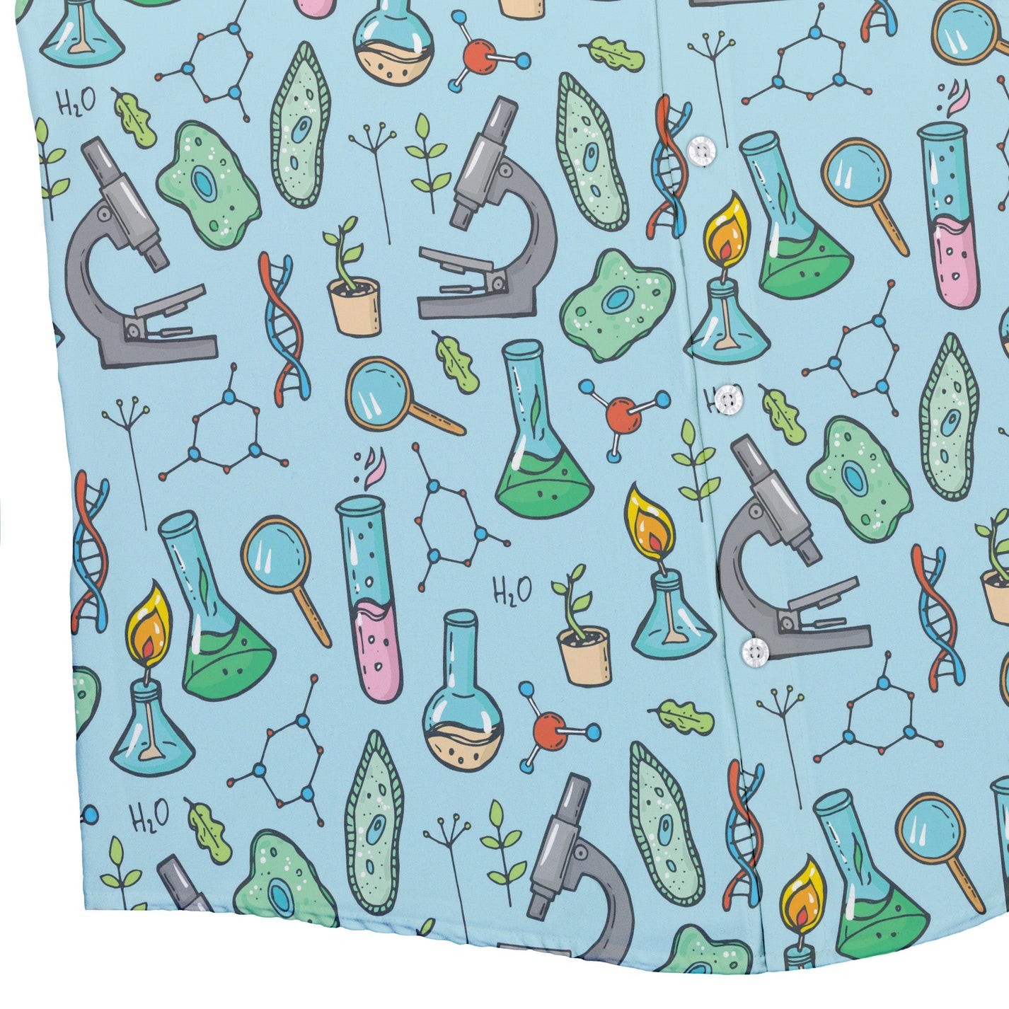 Science Bioengineer Germanation Sky Blue Button Up Shirt | Geek Tropical