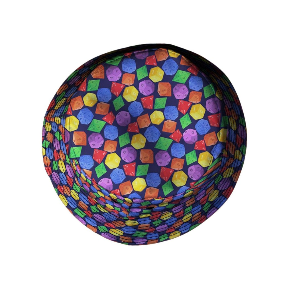 Colorful RPG Dice Pattern Blue Dnd Bucket Hat