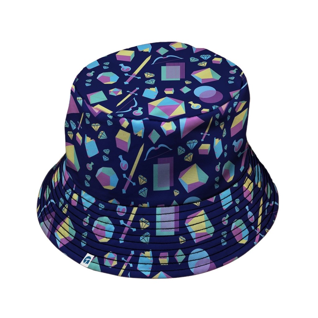 Tabletop RPG Weapons Items Purple Blue Dnd Bucket Hat | Geek Tropical