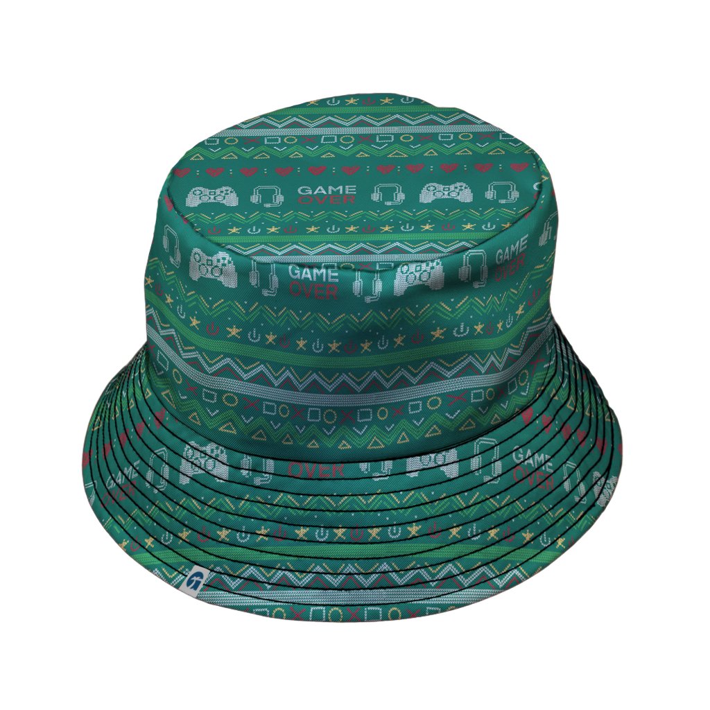 Ugly Christmas Sweater Video Gamer Bucket Hat | Geek Tropical